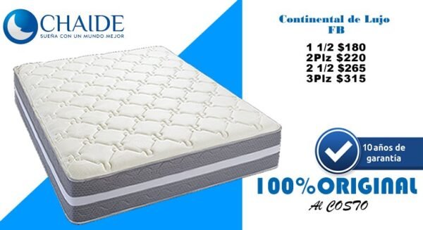 Colchones Ec Continental De Lujo Fb Hogar